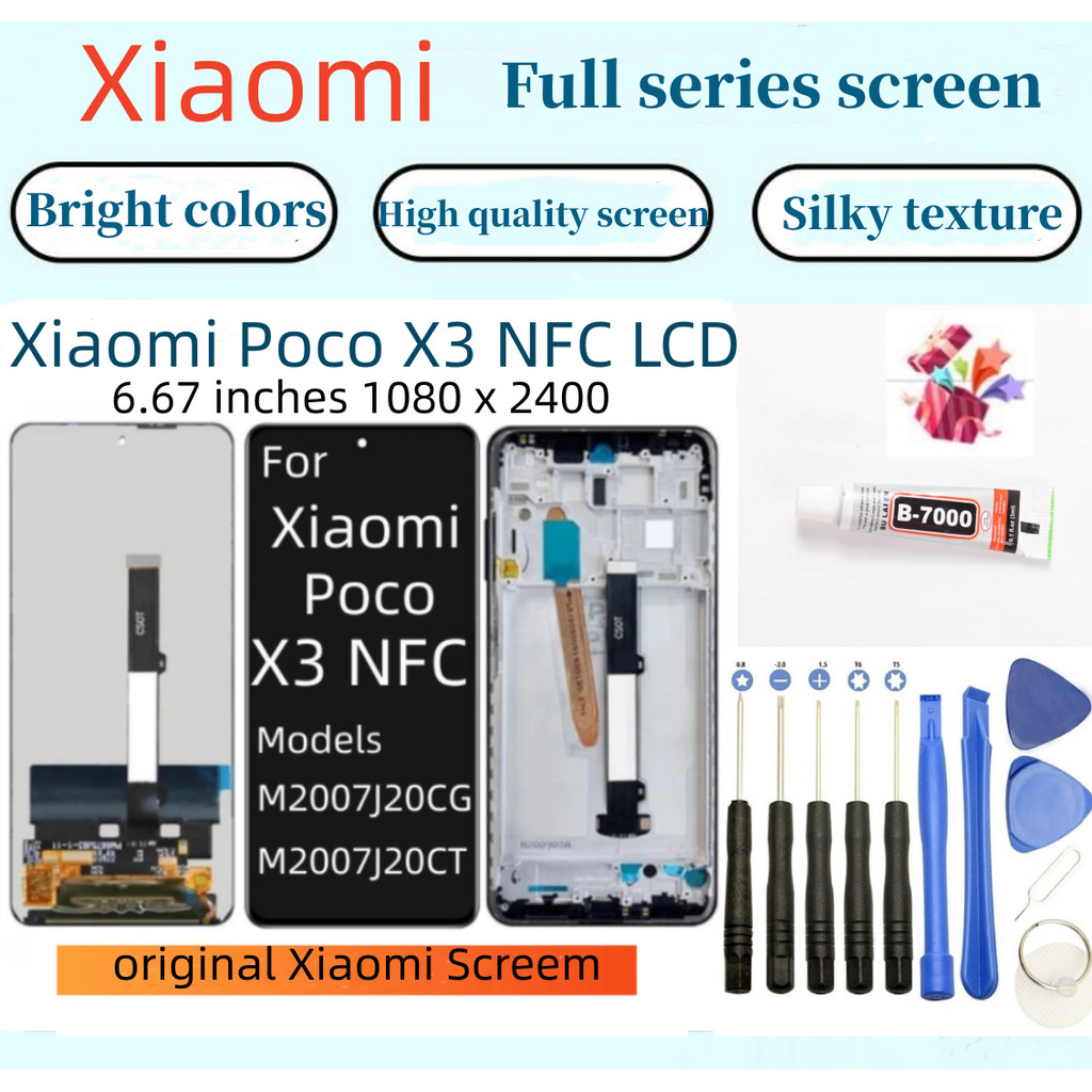 original Xiaomi Poco X3 NFC LCD Frame X3 Screen Assembly M2007J20CG Touch Display | Shopee ...