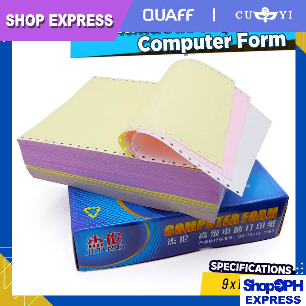 3 Ply Carbonless Continuous Computer Form 9.5 x 5.5 inch Colored ...