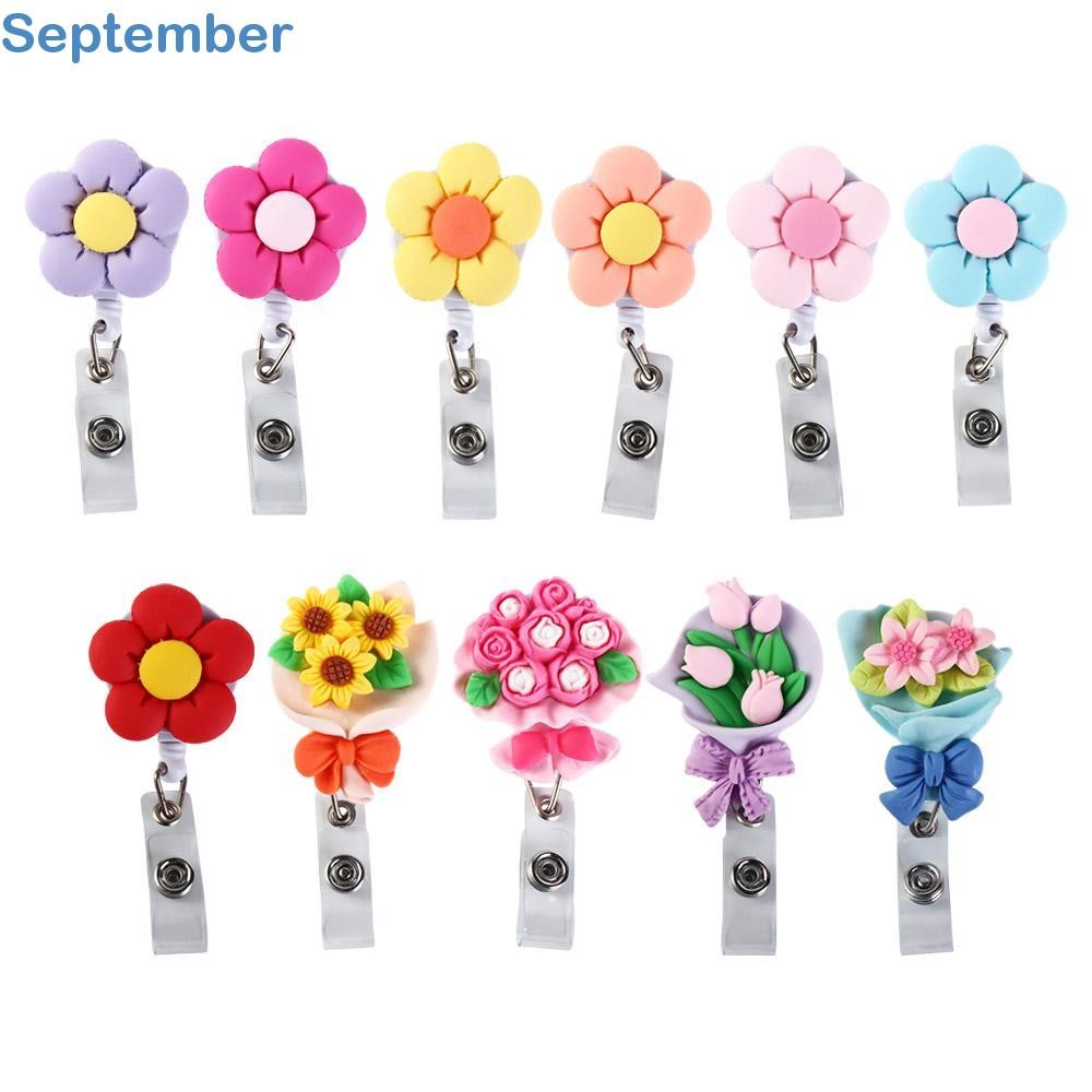 SEPTEMBERHL Retractable Badge Reel High Quality Cute Work Card Clip ...