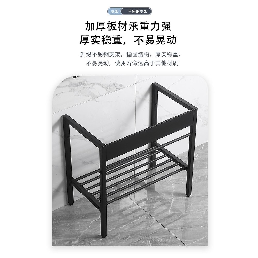 Balcony Stainless Steel Floor Stand Wash Basin Integrated Ceramic ...