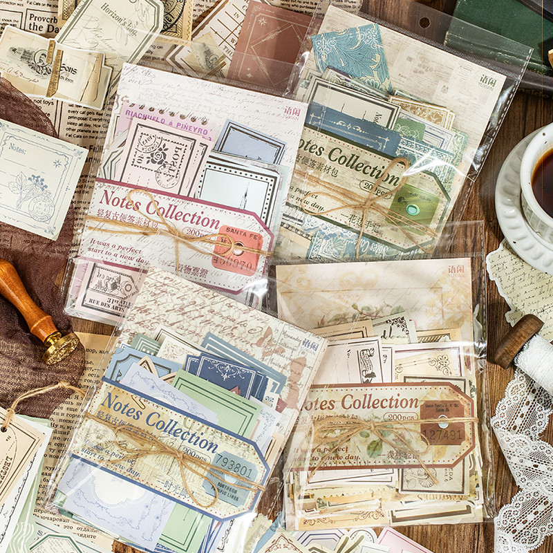 ENWEI 200 Pcs [Memory Chapter Series] Light Retro Material Material ...