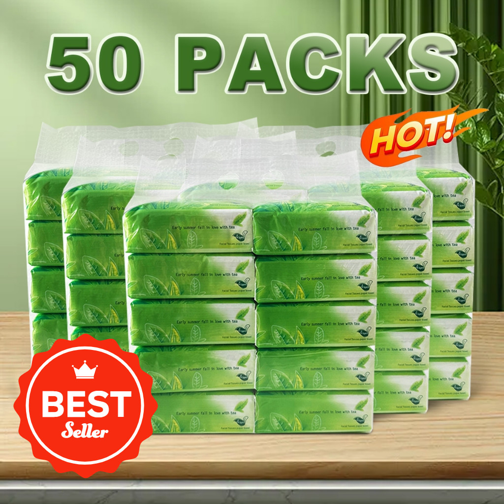 TREE CARE Facial Tissue Paper 50 Packs Paper Towel Tissue Face Towel ...