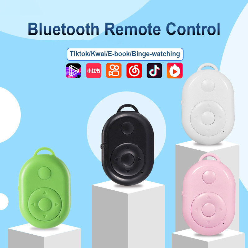 Portable Mini Wireless Rechargeable Bluetooth Remote Shutter Controller Selfie Video Flip Selfie ...