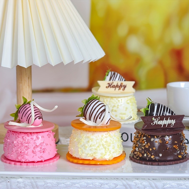 Artificial Mousse Cake Simulation Cake Model Fruit Chocolate Cake ...