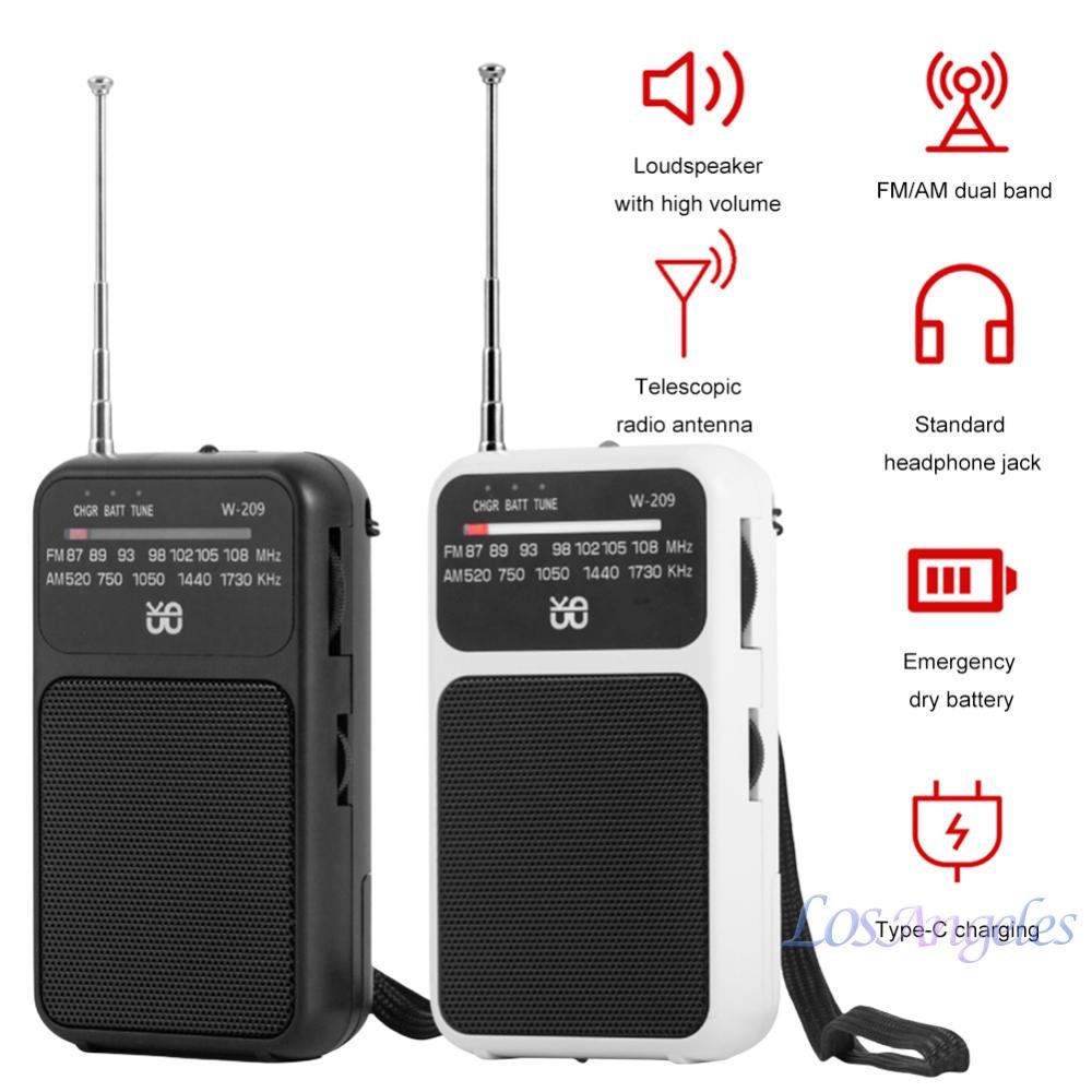 Portable Pocket AM FM Radio Built-in Speaker Pointer Radio with 3.5mm ...