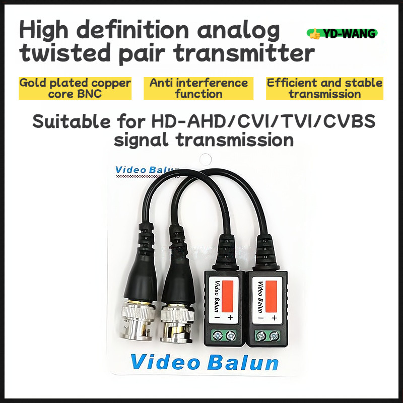 1 pair 1080P Video Balun Transmitter AHD/HD-CVI/TVI/CVBS HD Cat5 Cat6 ...