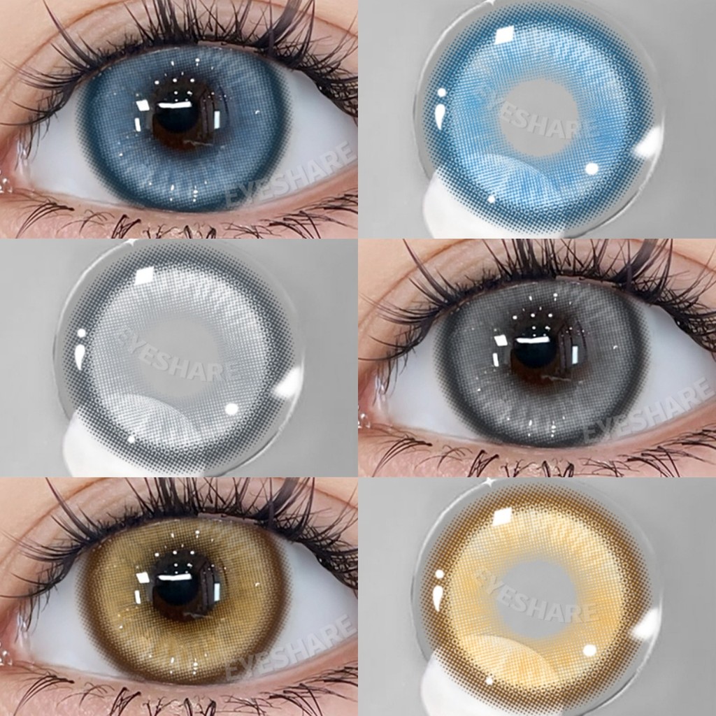 Eyeshare Madrid Blue Natural Soft Contact Lens with Case, Beauty Makeup ...