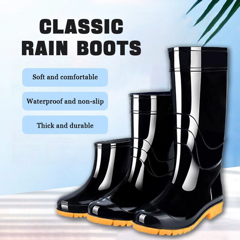 CAMEL Rain Boots Orange Sole Heavy Duty & Durable Stylish Galoshes ...