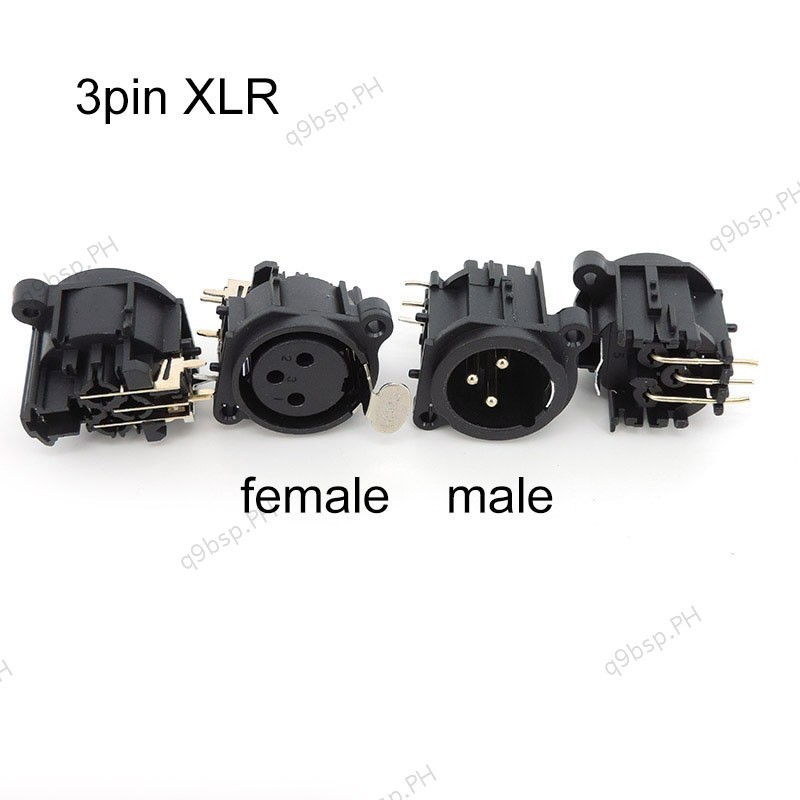 3Pin XLR Male Female Audio Panel Mount Chassis Connector 3 Poles power ...