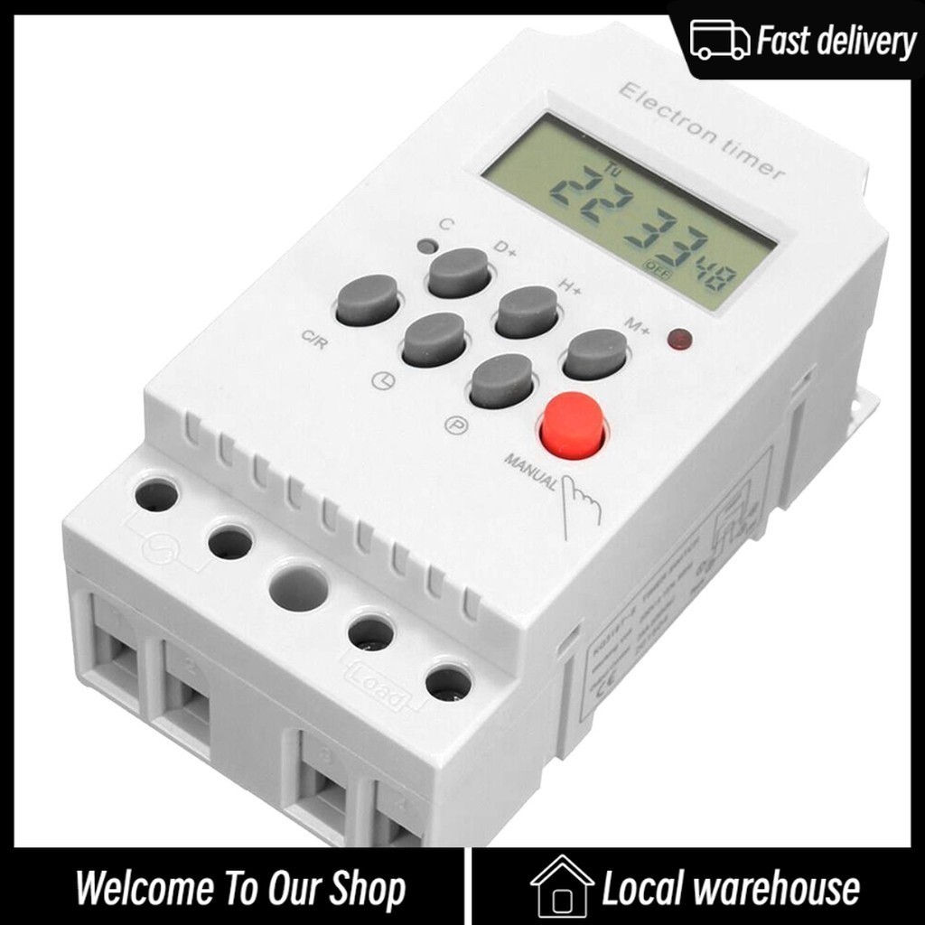 AC 220V 25A Digital Programmable Timer Din Rail Electronic Timer Time ...
