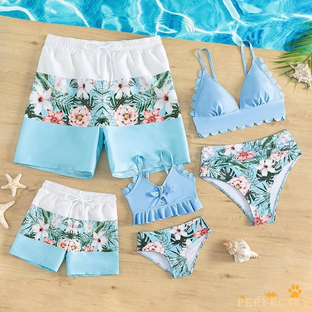 PEF-Family Matching Swimsuits Floral Print Mommy Daughter Bikini ...