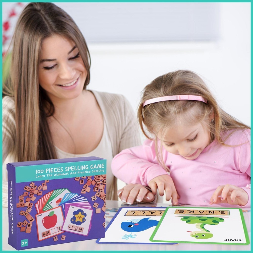 Wooden Matching Letters Toy Two-Sided Cognitive Cards Matching Alphabet ...