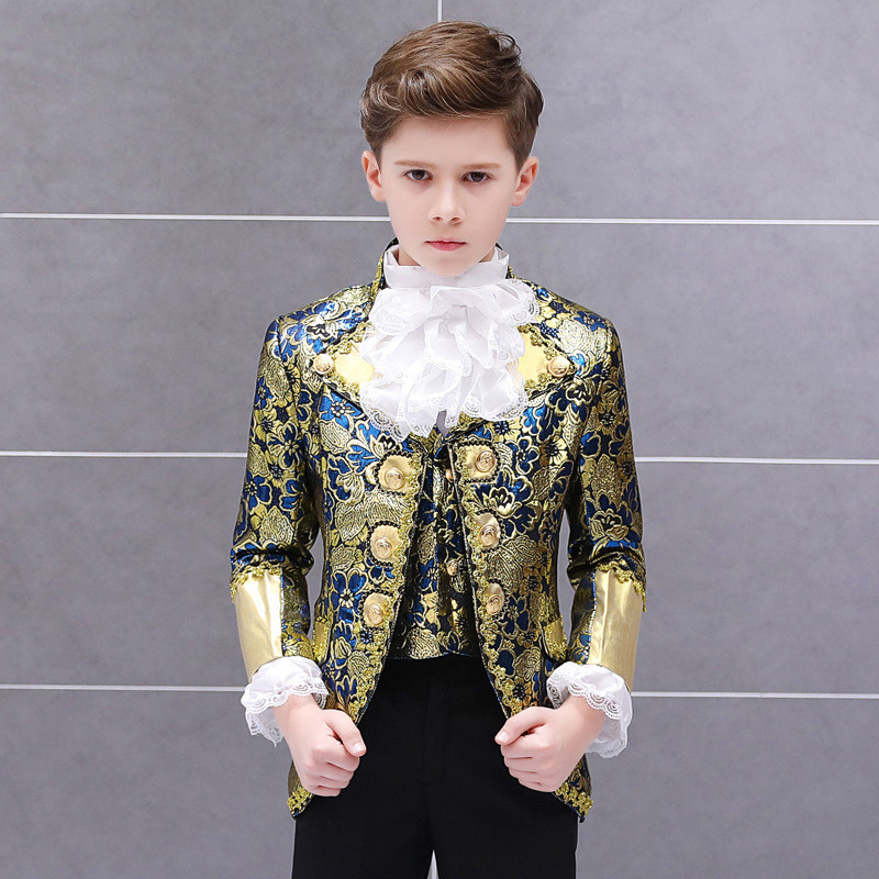 Boy Children European Court Costume Performance Costume Prince White ...