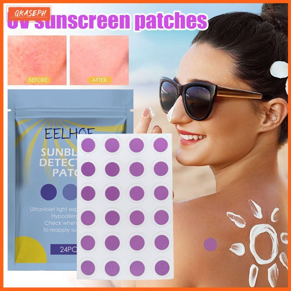 【qkase】 EELHOE 24PCS Sunburn Alert Patches Changes Color When ...