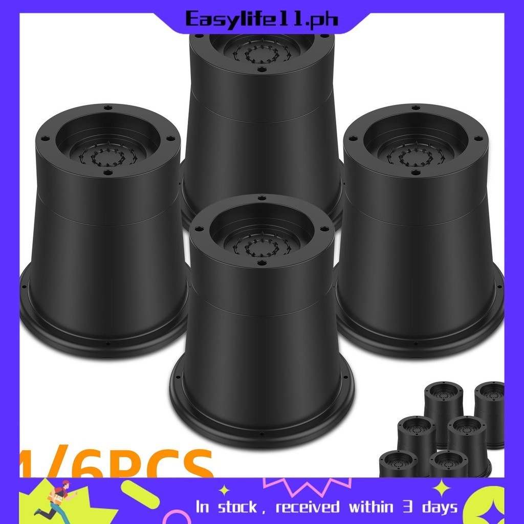 Bed Risers Round Furniture Risers Rubber Sofa Riser Supports Up to 6000 lbs Bed Frame Riser 3.3 ...
