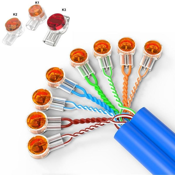 50pcs K1 K2 K3 Rj45 Connector Crimp Connection Terminals Waterproof ...