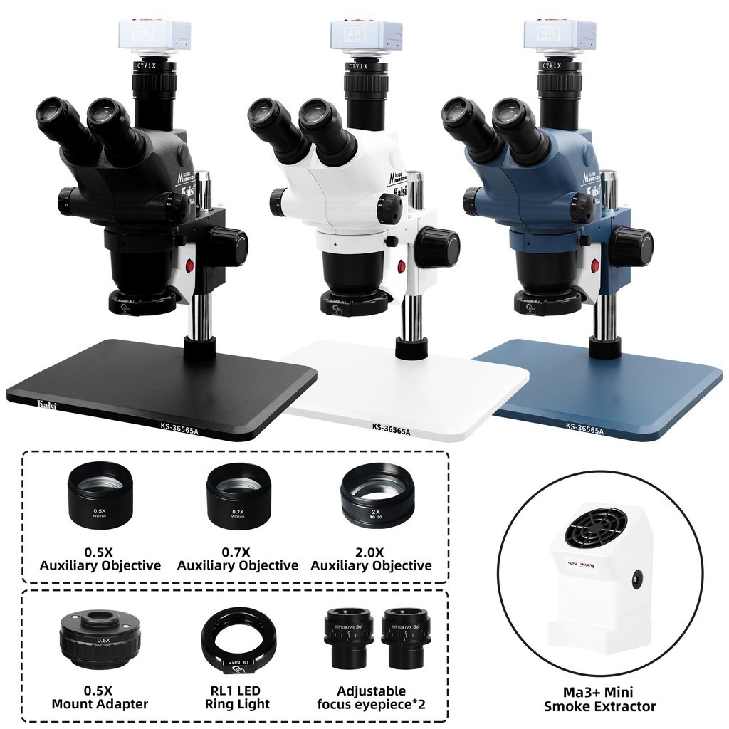 4K 48MP Video Camera 3.25-130X Simul Focal Stereo Microscope Set With 0 ...