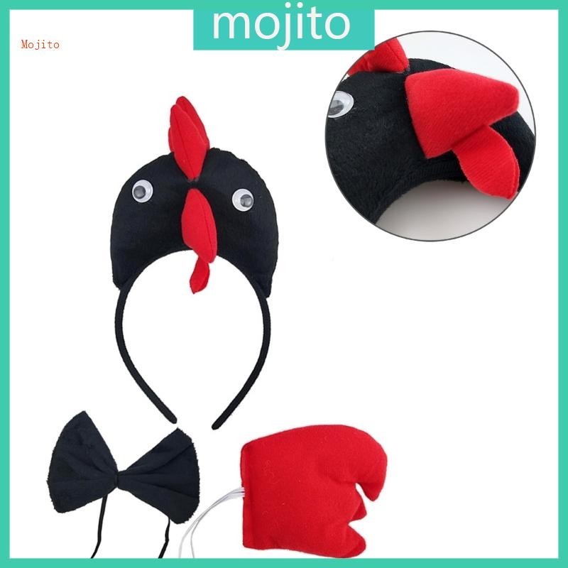 Mojito Rooster Cosplay Headbands Rooster Bowtie Tail Chicken Dress up ...