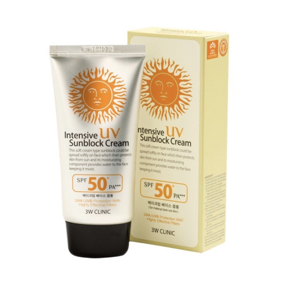 3W CLINIC Intensive UV Sunblock Cream SPF50+ PA+++ 70ml | Shopee Philippines