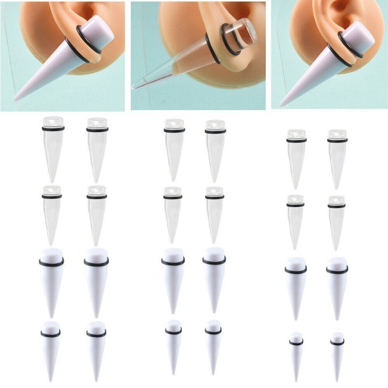 1Pair Spike Acrylic Ear Plugs Ear Flesh Tunnel Expanders Lobe Stretcher ...