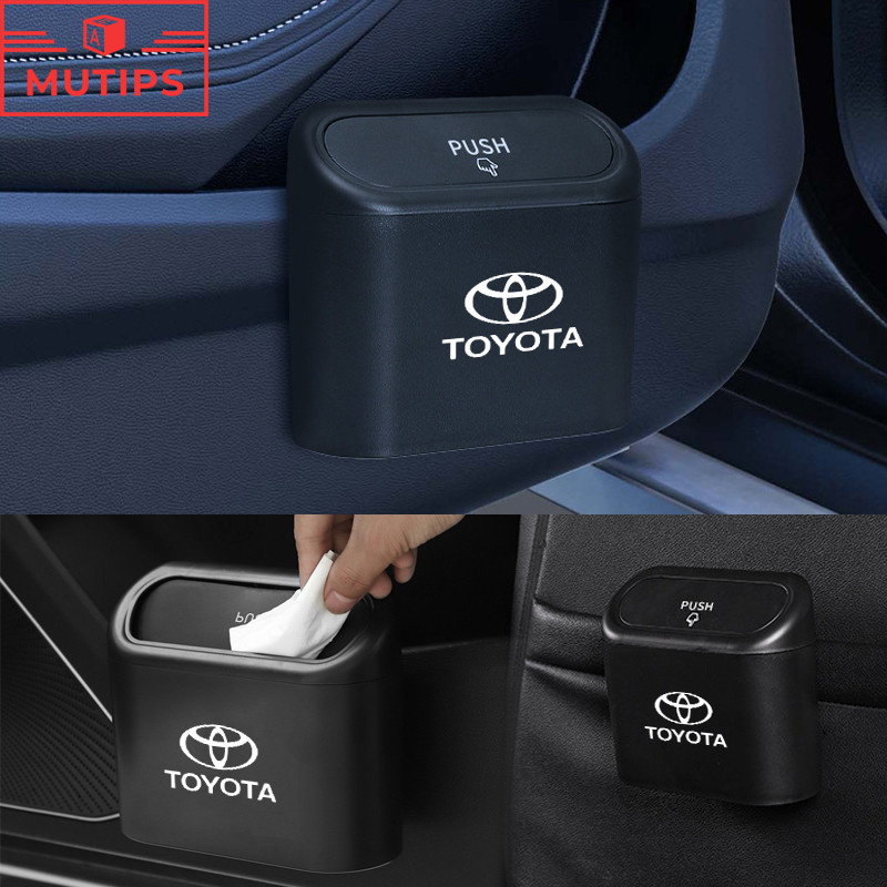 Toyota Car Mini Dustbin Box Flip Lid Dustbin Garbage Storage Hanging ...