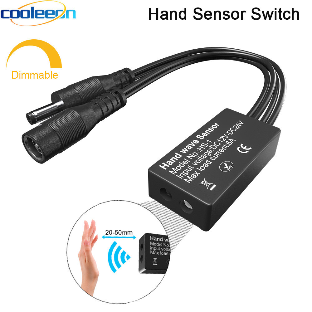 12V 24V IR Hand Sweep Motion Sensor Switch Mini 6A Smart Switch Dimmer ...
