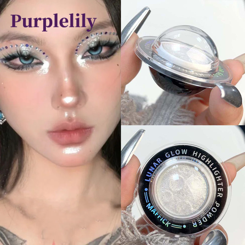 Aurora Purple Silver Highlighter Palette - 3 Colors Long Lasting ...