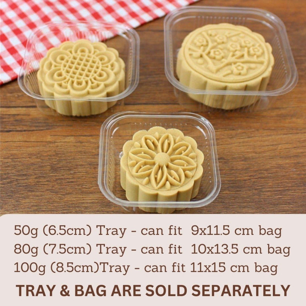 100PCS Mooncake Tray Clear Transparent Mooncake Tray Pastry Dessert ...