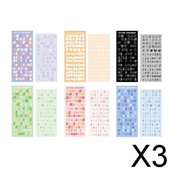 [Szlinyou1] 2x6 Sheets Colorful Number Letter Stickers Alphabet ...