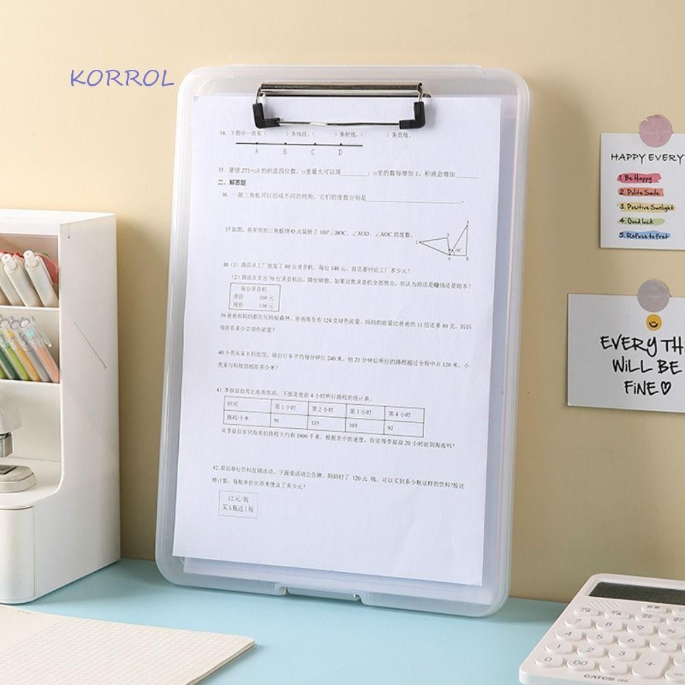 KORROL A4 File Clipboard Box Case, Memo Clip Board A4 File Organizer ...