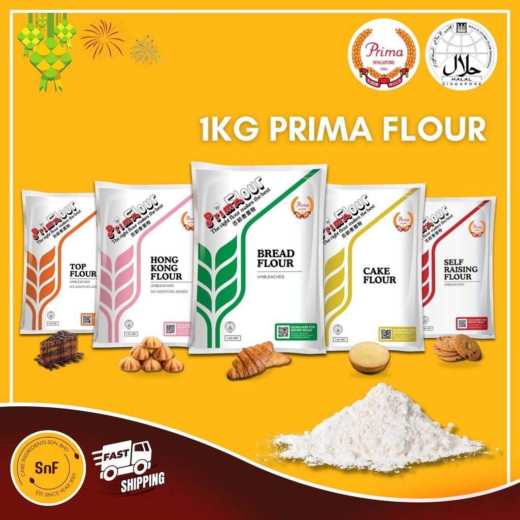 1kg Prima Flour Prima Bread Flour/ Cake Flour/ Flour/ Top Flour/ Self ...