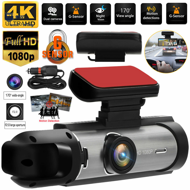NHL> Dash Cam 3.16 Inch Dual Lens Dash Cam, Front Built-in Camera G ...