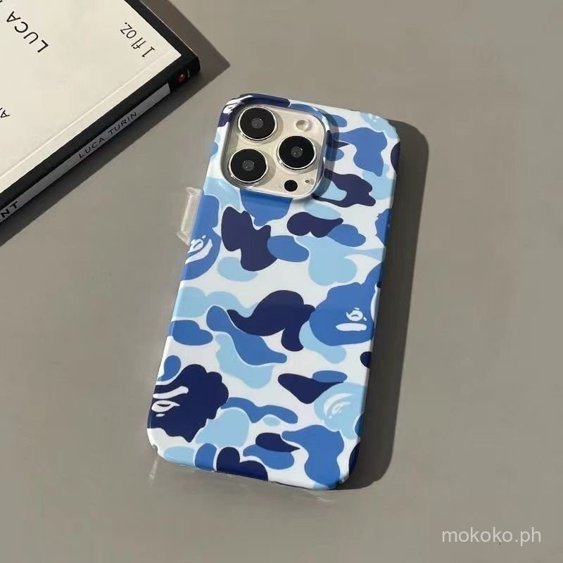 Blue Camouflage Simple Phone Case Suitable for iPhone 11 12 13 14 15 ...