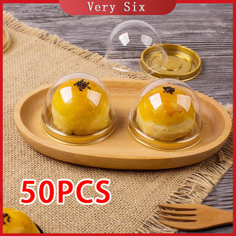 50Pcs Clear Plastic Cake Packing Boxes Mooncake Dome Boxes Cupcake ...