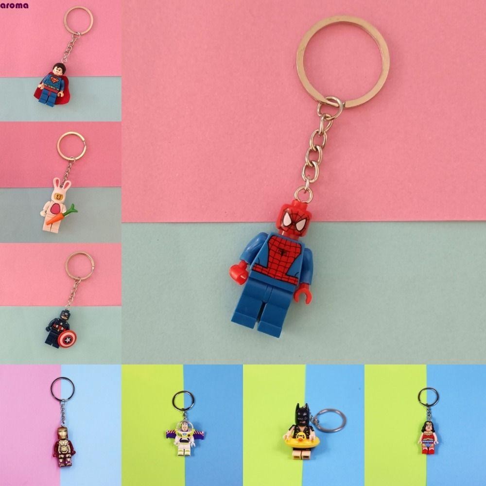 AROMA Spider-Man Keyring, Marvel Animation Building Blocks Keychain ...