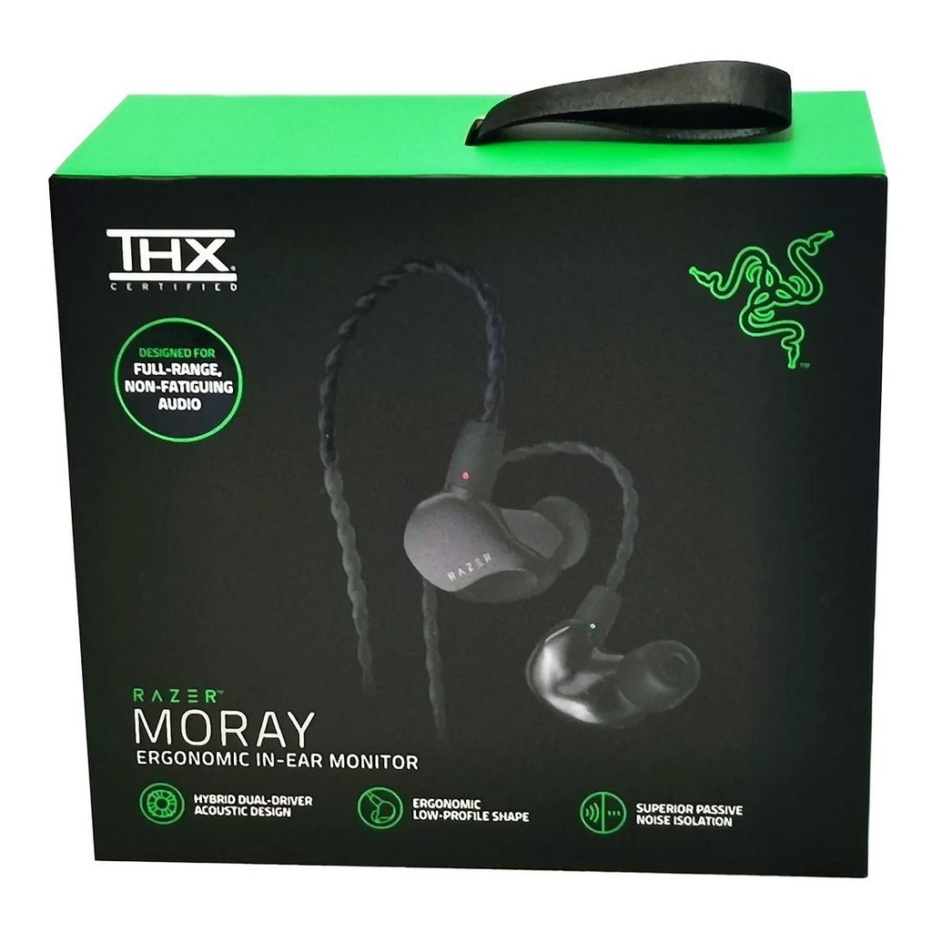 Razer Moray Streaming Earphones (Black) 3.5mm Ergonomic In-Ear Monitor ...