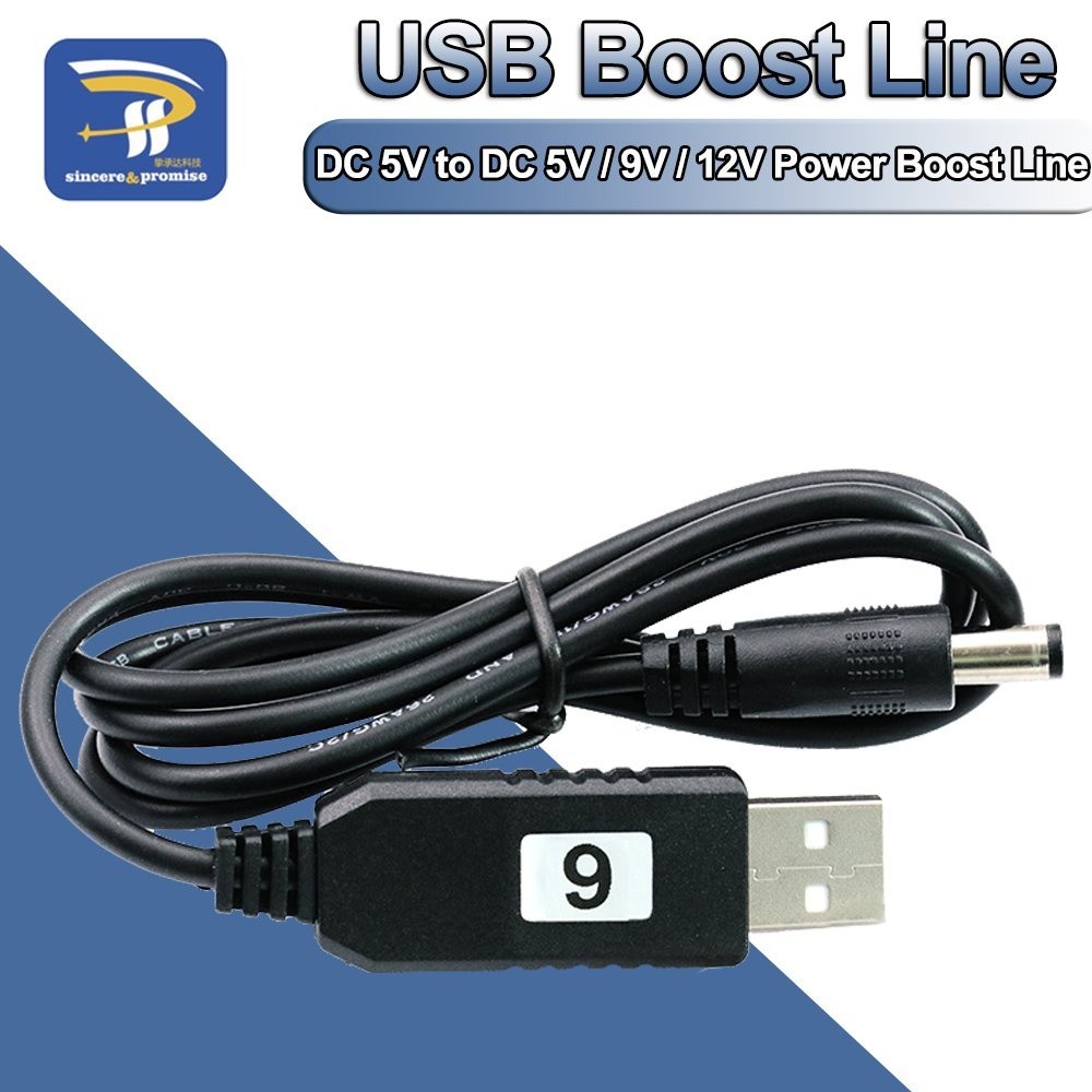 RQ+USB Power Boost Line DC 5V to DC 9V / 12V Step UP Module USB Converter Adapter Router Cable 2 ...