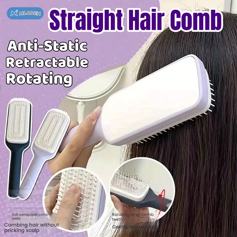 MLADEN Rotating Straight Hair Comb Magic Retractable Hair Comb Anti ...
