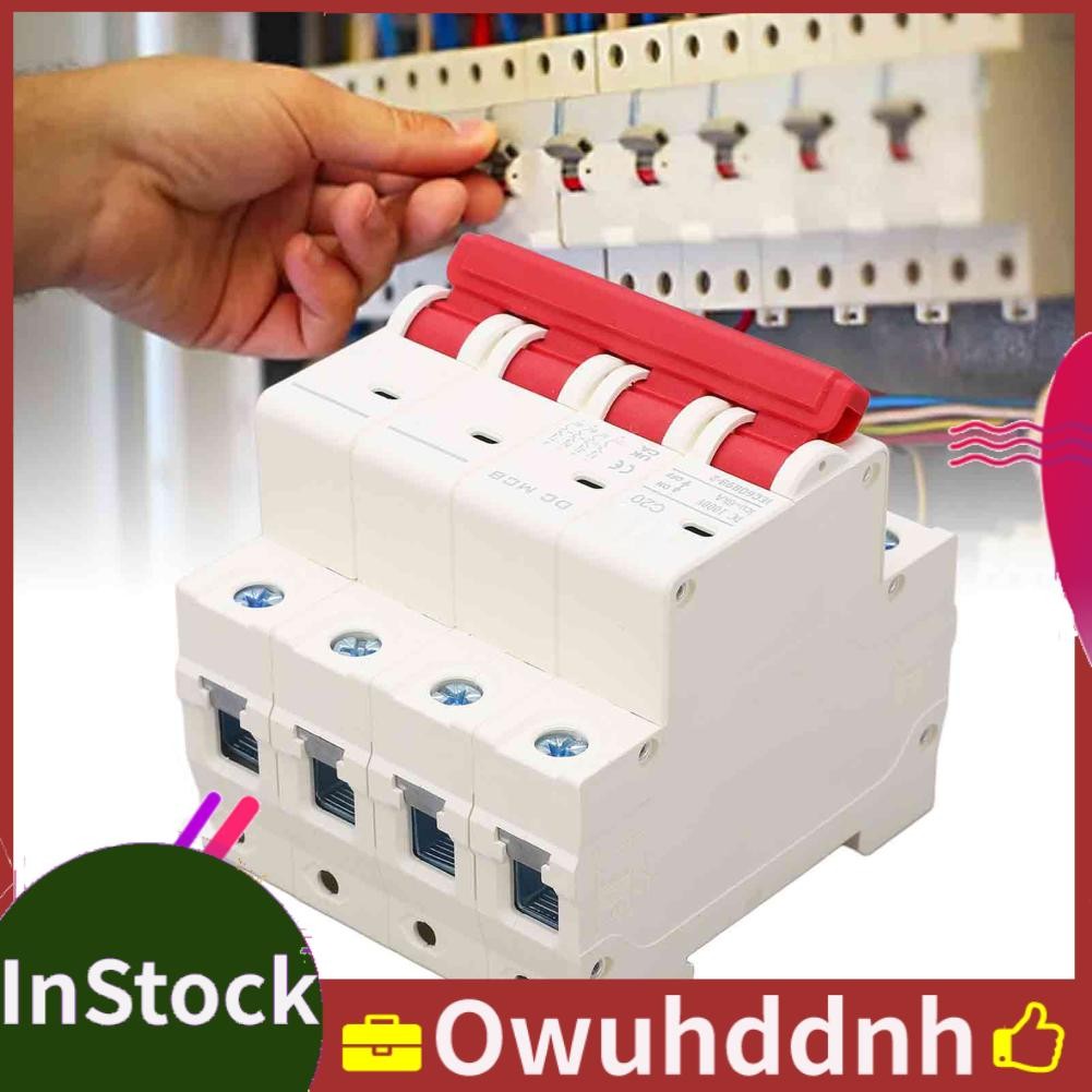 Owuhddnh Hilitand 4P DC Miniature Circuit Breaker DIN Rail Mounting Overload Switch 1000V 20A ...