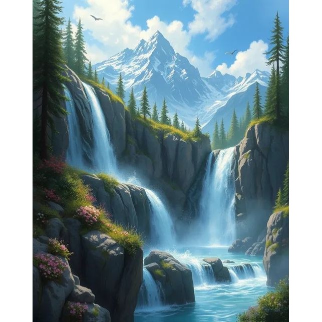 Beautiful Abstract Waterfall Canvas Painting for Wall Decor ,Bedroom ...