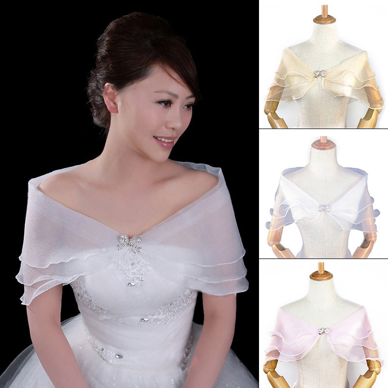GERTRUD Bridal Lace Shawl with Elegant Bow and Rhinestone Detail ...