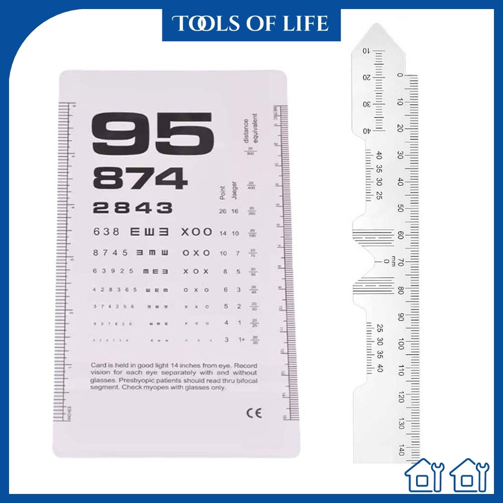 FSFO_Vision test and PD measurement tools Eye chart/PD ruler/eye mask ...