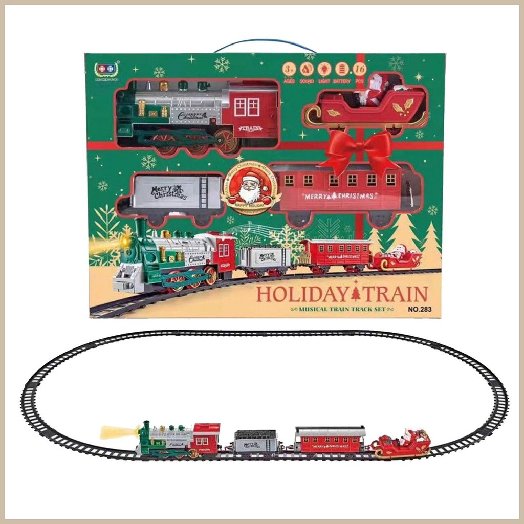 Electric Train Track Set Model Train Kit for Christmas Tree with Light ...