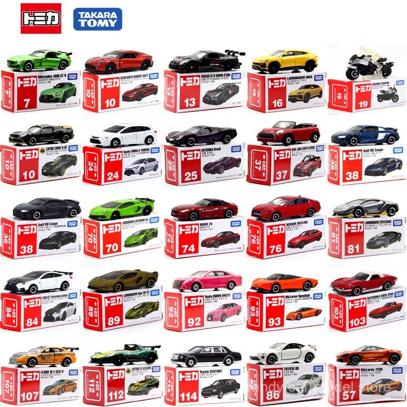 TOMY TOMICA TARARA Red and White Box Alloy Mini Car Model Toy Black Box ...