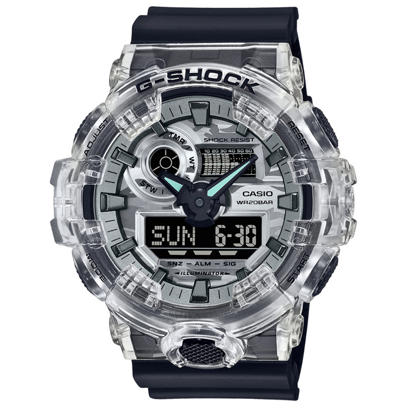 Casio G-Shock (GA-700SKC-1ADR) Black Resin Strap Clear Bezel 200 Meter ...
