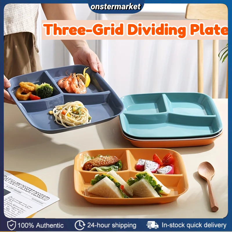 Creative Food Dividing Dining Plate 3 Compartments Meal Food Serving ...