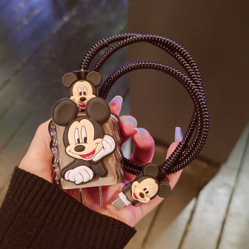 4 in 1/Cute Cartoon Cute (Mickey Mouse) DIY 18w/20w Charger Protector ...