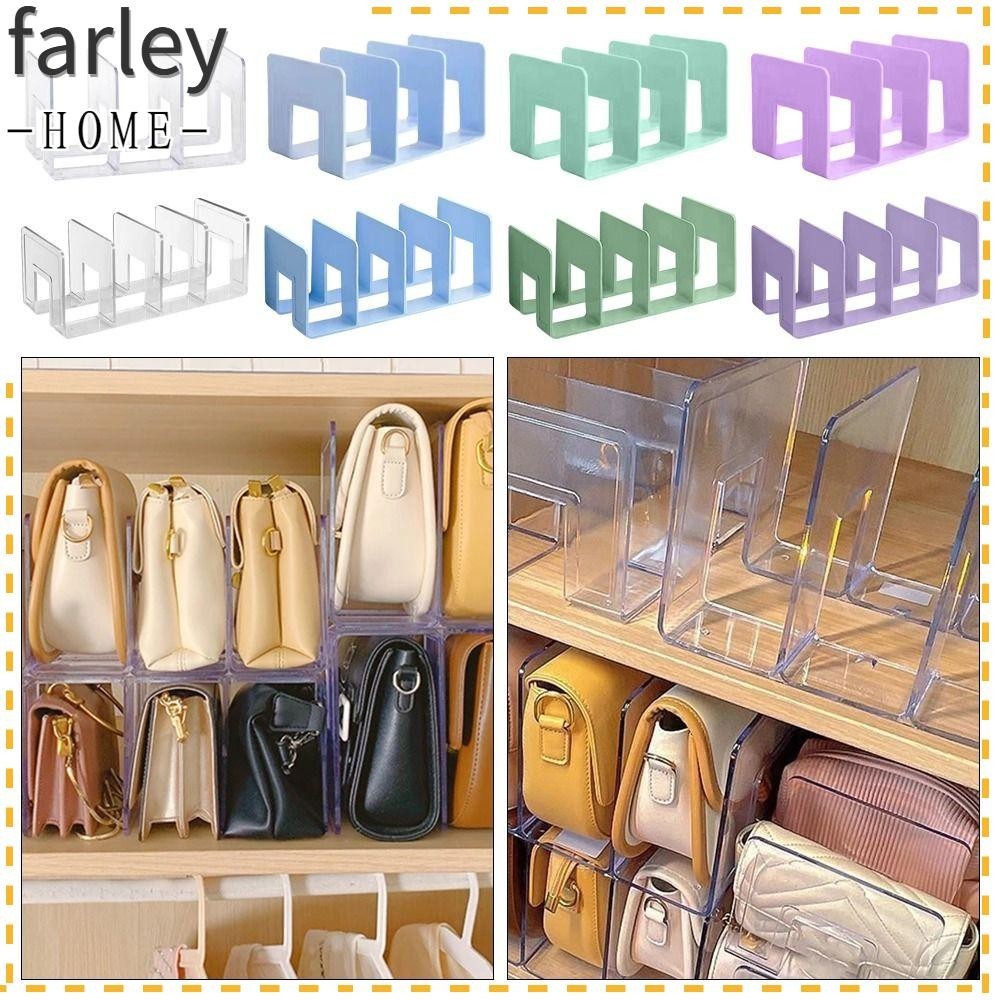 FARLEY 1Pcs Bag Divider Shelf, 3/4 Grids Plastic Handbag Storage Rack ...