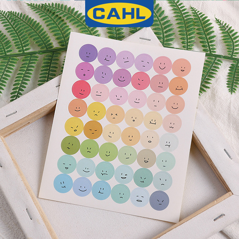 48Pieces Assorted Color Round Stickers Happy Smile Face Decal Small ...
