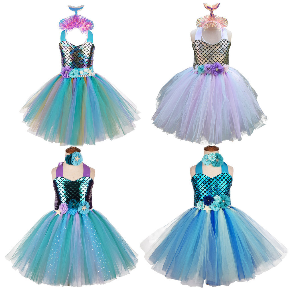 [In Stock] C4/Girl's' Cosplay Costume Mermaid Ariel Princess dress ...
